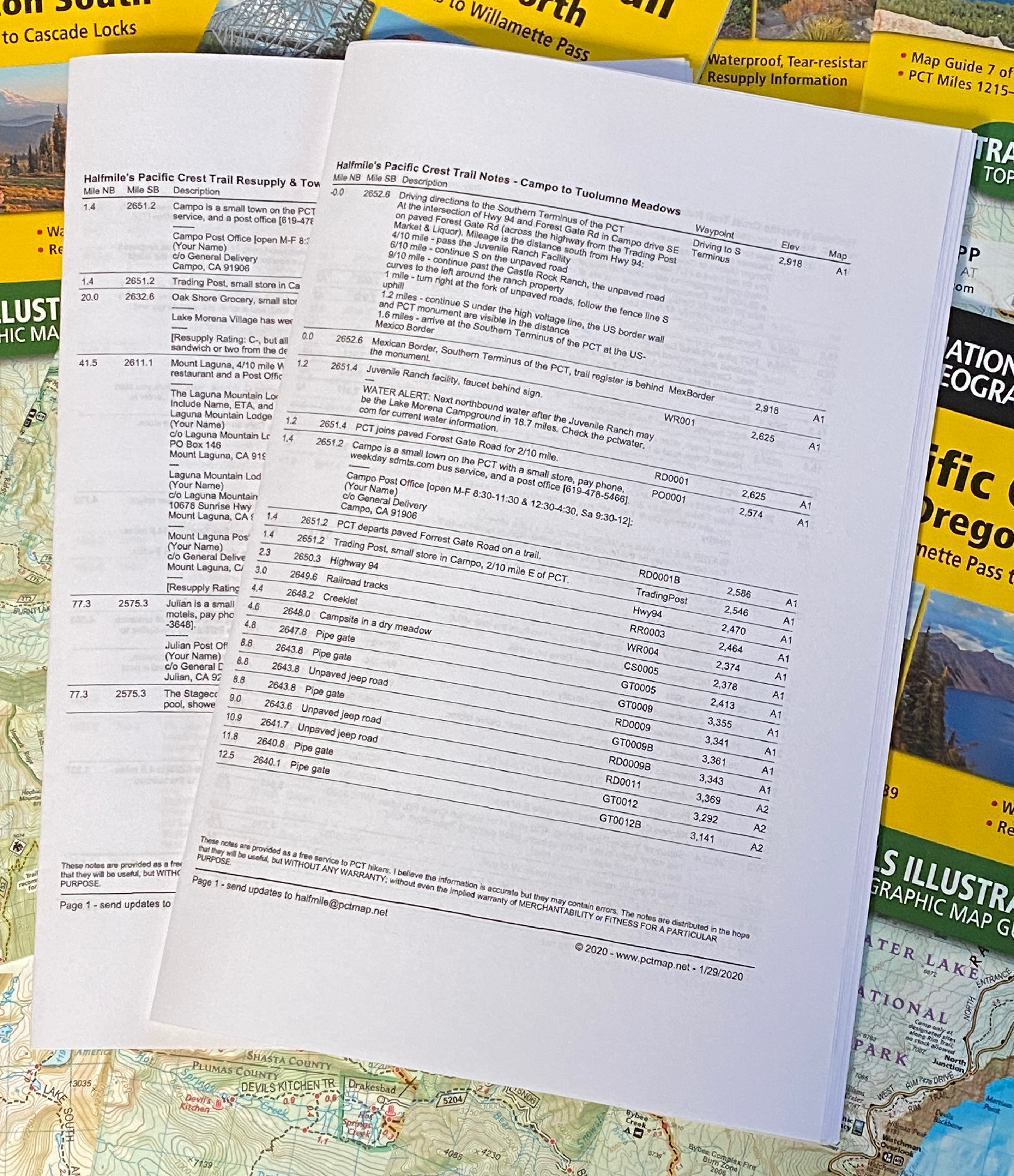 Trail Notes | Halfmile's PCT Maps