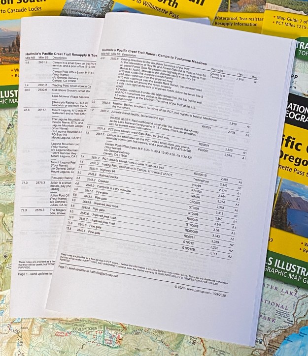 Trail Notes | Halfmile's PCT Maps